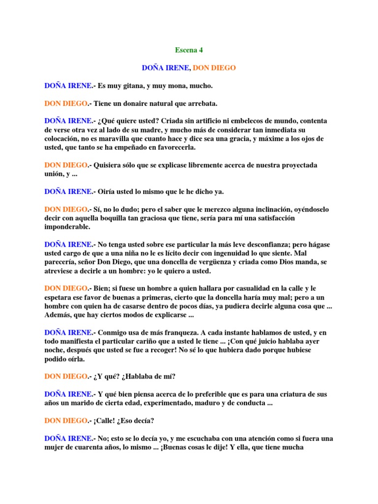 El Sí de Las Niñas (Escenas 4 y 9) | PDF