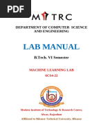 Vtu ML Lab Manual | PDF | Machine Learning | Artificial Neural Network