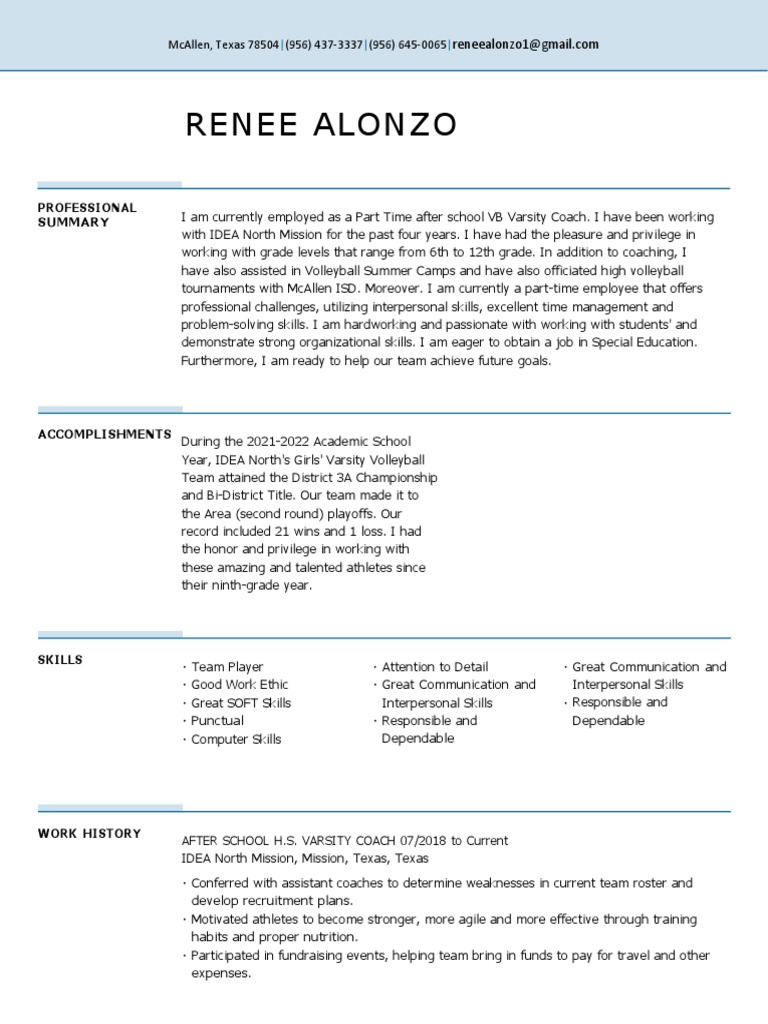 Updated Resume Renee Alonzo 1 2 | PDF | Cognition