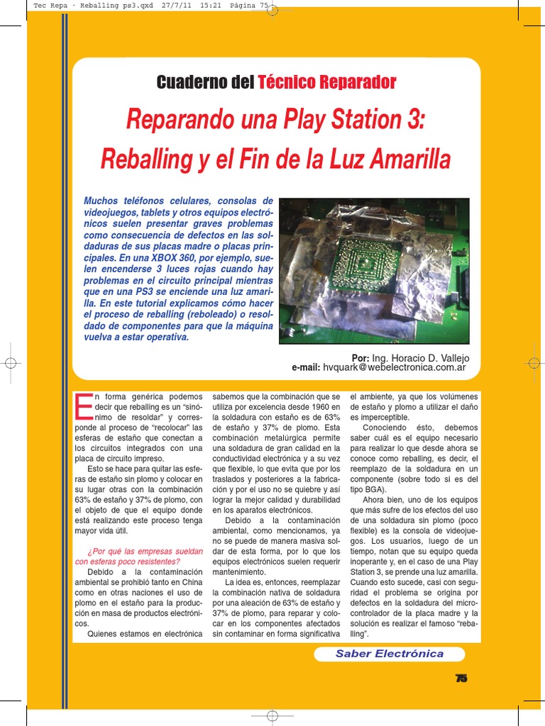 Reballing PS3 | PDF | Soldadura | Construcción
