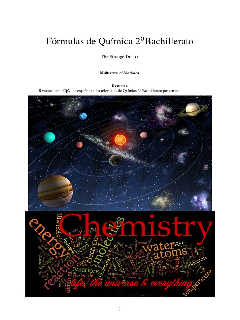 Formulas de Quimica 2 | PDF | Concentración | Enlace químico