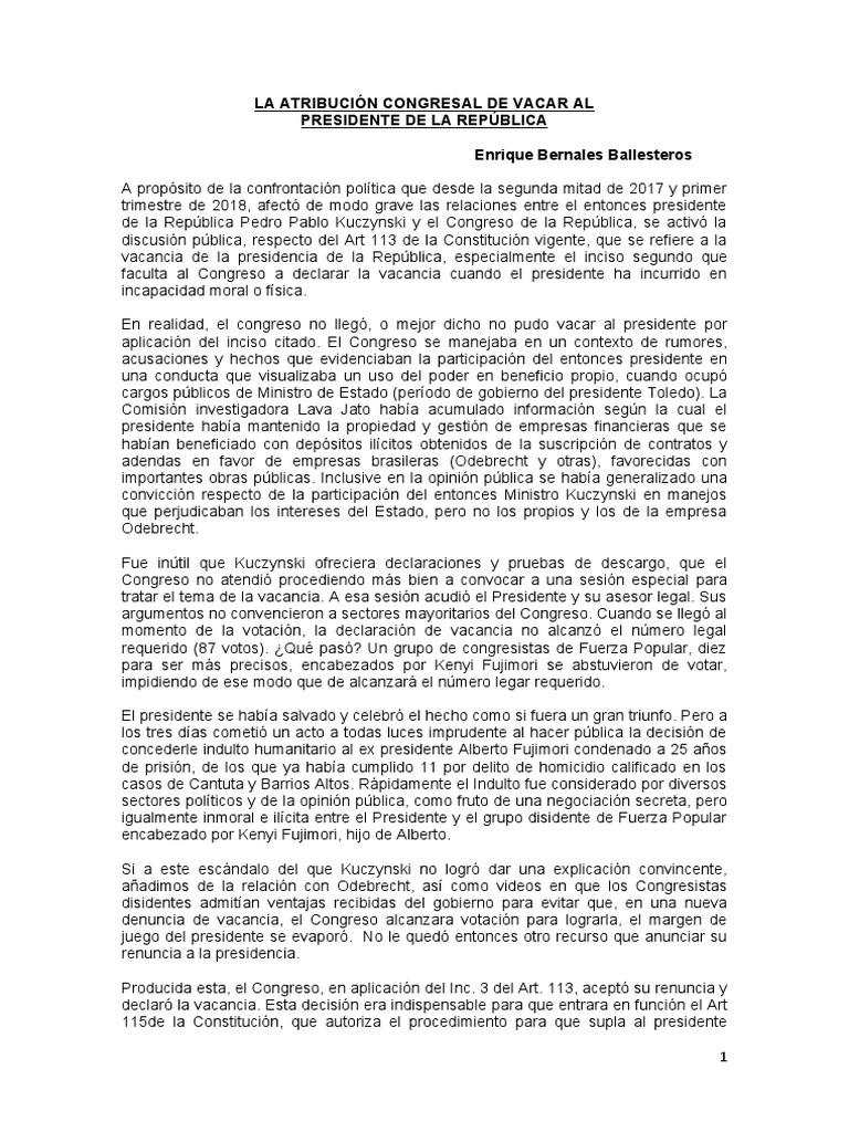 Enrique Bernales Ballesteros | PDF | Gobierno