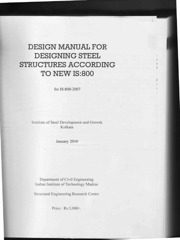 IS 800:2007 Steel Structure Design Guide | PDF | Beam (Structure) | Bending