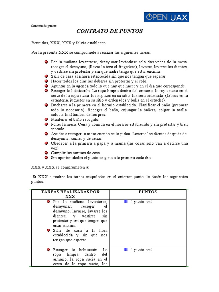 Ejemplo Contrato Conductual | PDF
