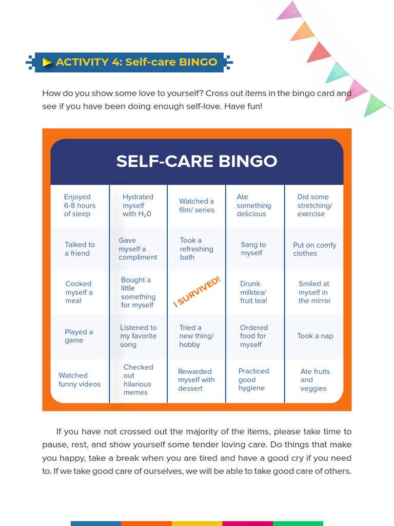 Activity 4 Self Care Bingo | PDF