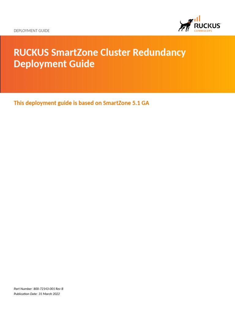 Ruckus Smartzone Cluster Redundancy Deployment Guide | PDF | Computer Cluster | Backup