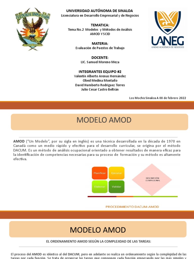 Métodos AMOD y SCID | PDF | Plan de estudios | Evaluación