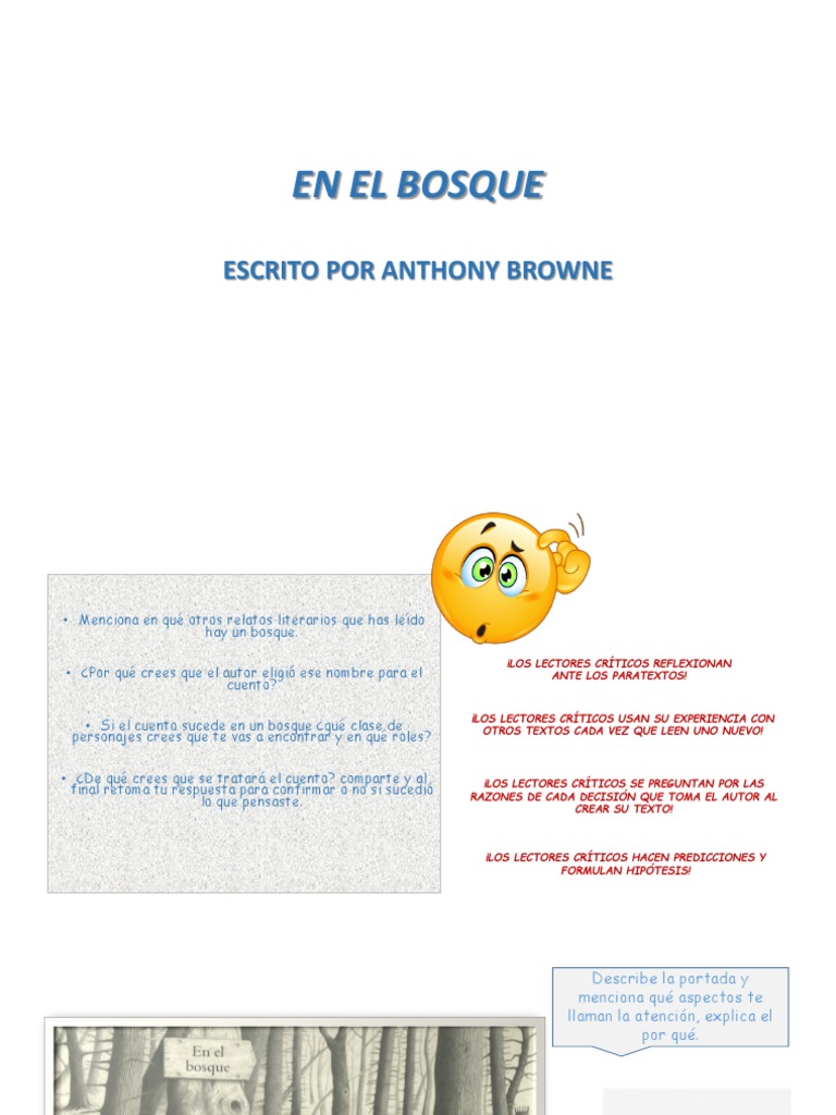 Actividad Lectora El Bosque | PDF | Cuentos | Narración