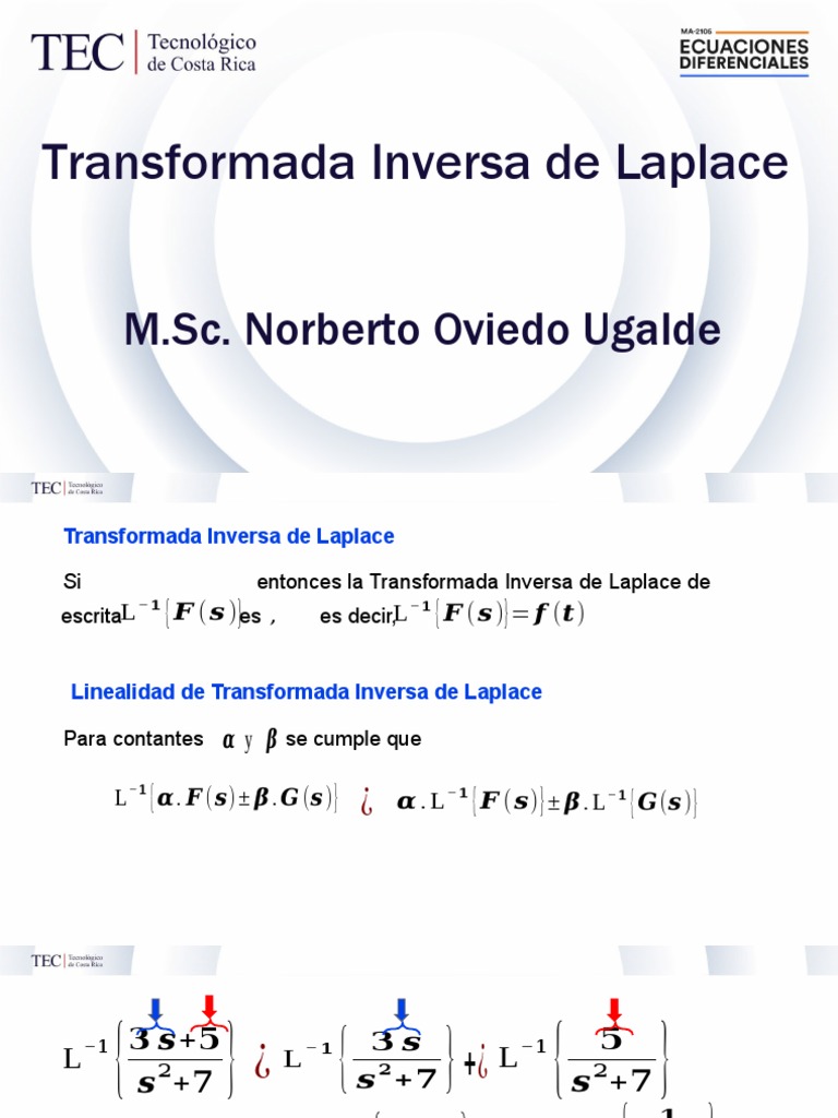 Transformada Inversa de Laplace | PDF | Física teórica | Funciones y mapeos