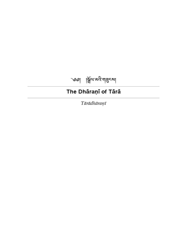 Toh729 - 84000 The Dharani of Tara | PDF | Tibetan Buddhism | Vajrayana