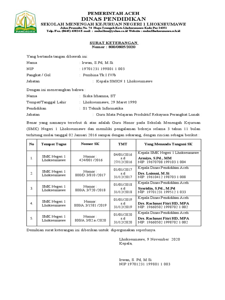 Surat Keterangan Siska | PDF