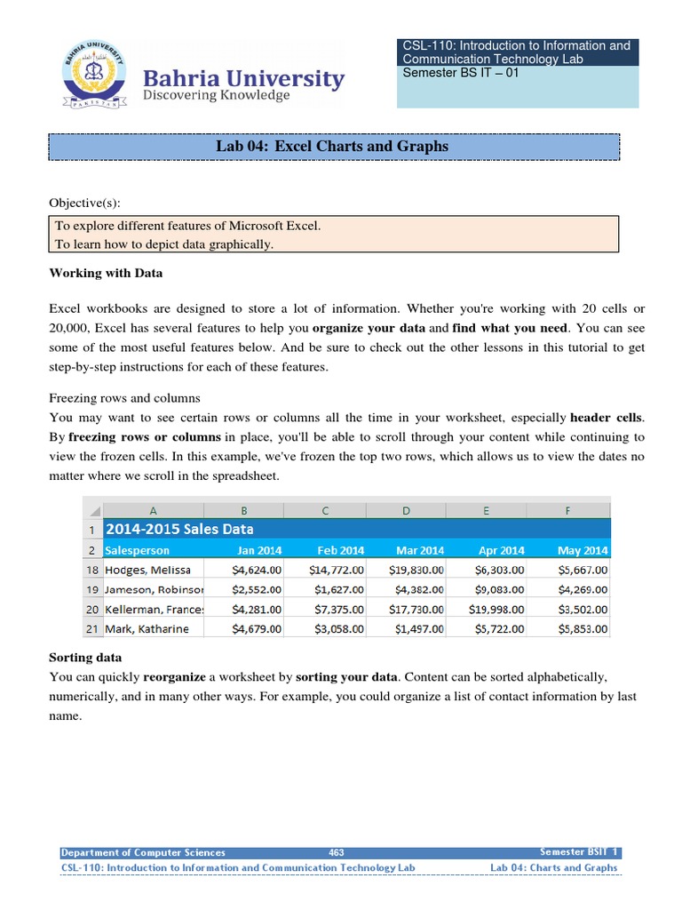 Lab 04: Excel Charts and Graphs - An In-Depth Exploration of ...