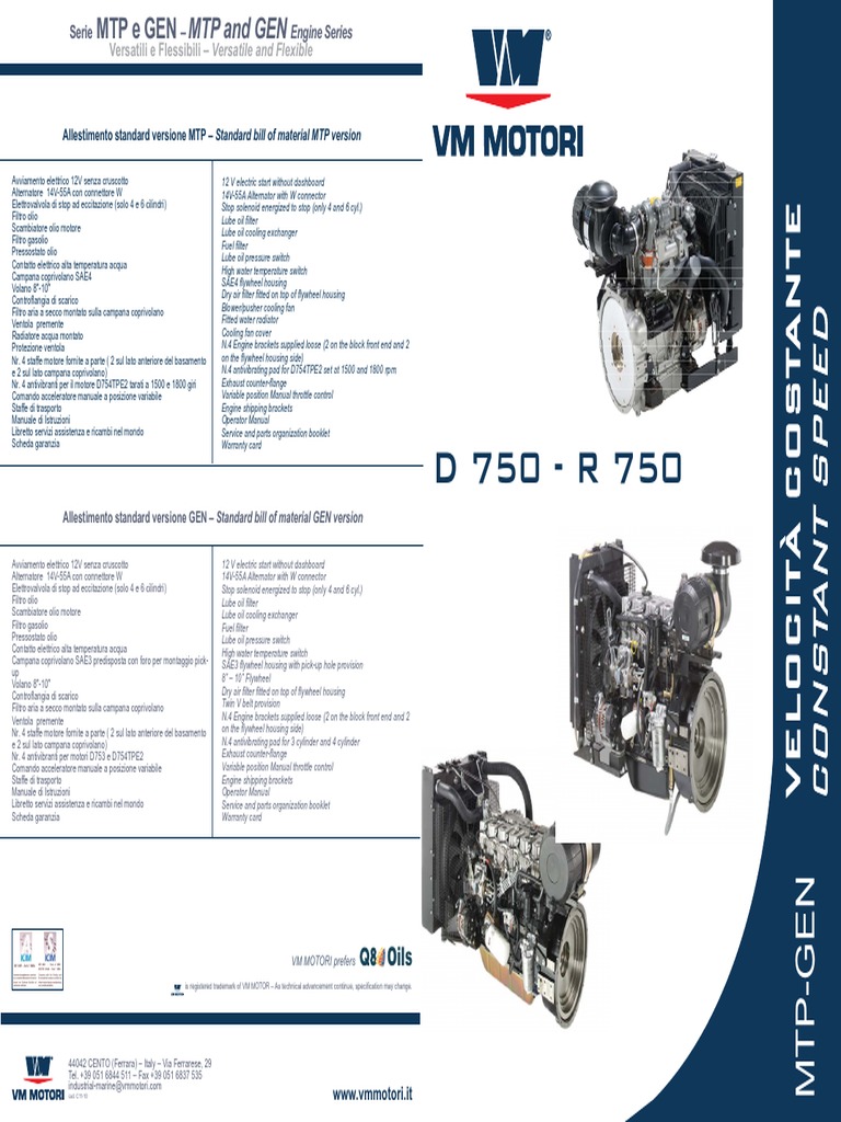 VM Motori MTP&GEN Series Catalogue | PDF