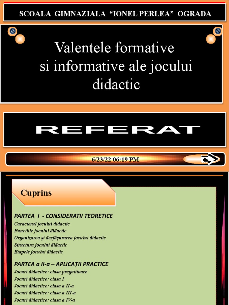 Valentele Formative Ale Jocului Didactic | PDF