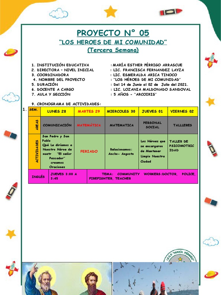 PROYECTO #5 - "Los Héroes de Mi Comunidad".3era Semana - 5 AÑOS - 2021 ...
