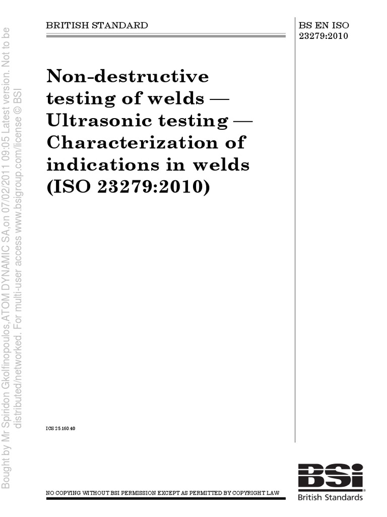 BS EN ISO 23279-2010 - UT Characterization Etc | PDF | International ...