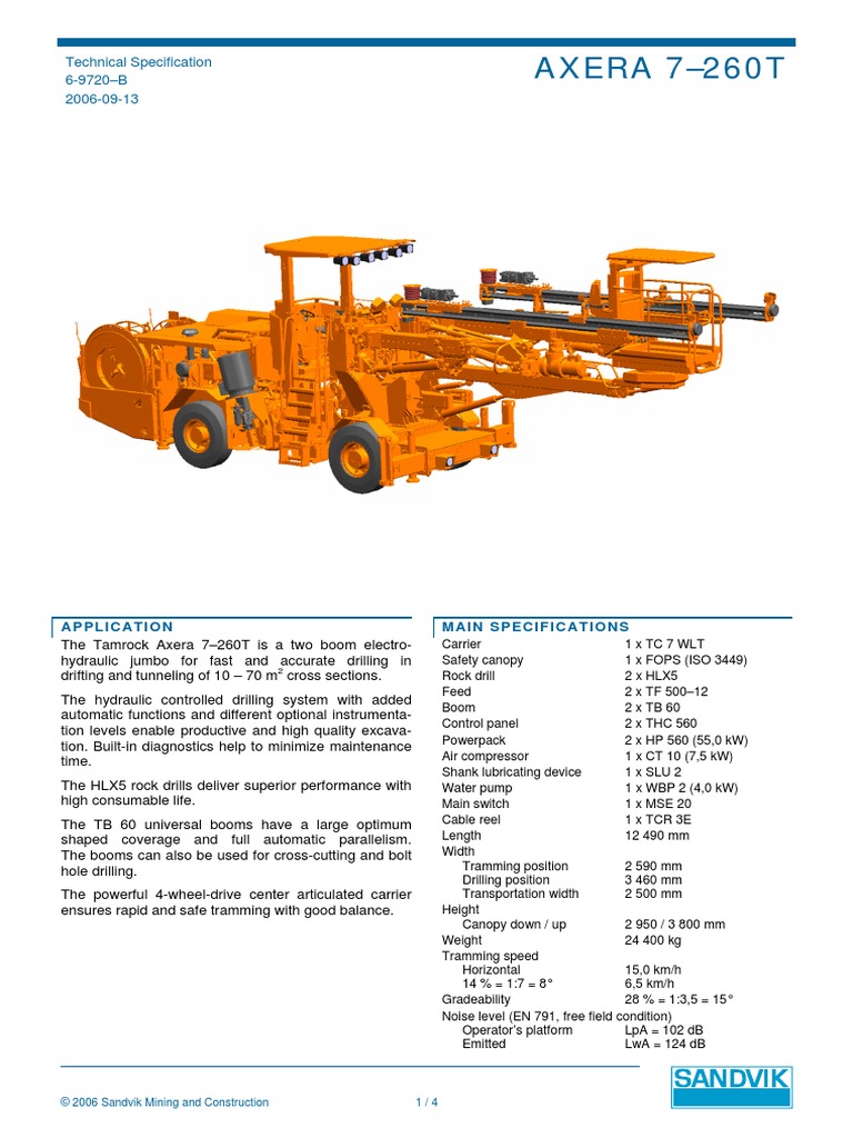 Axera 7260t Sandvik Mining and Construction | PDF | Pump | Brake