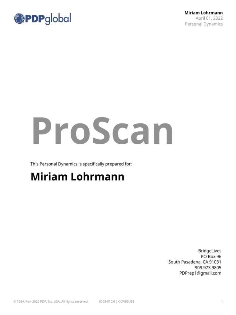 Proscan | PDF | Extraversion And Introversion | Social Psychology