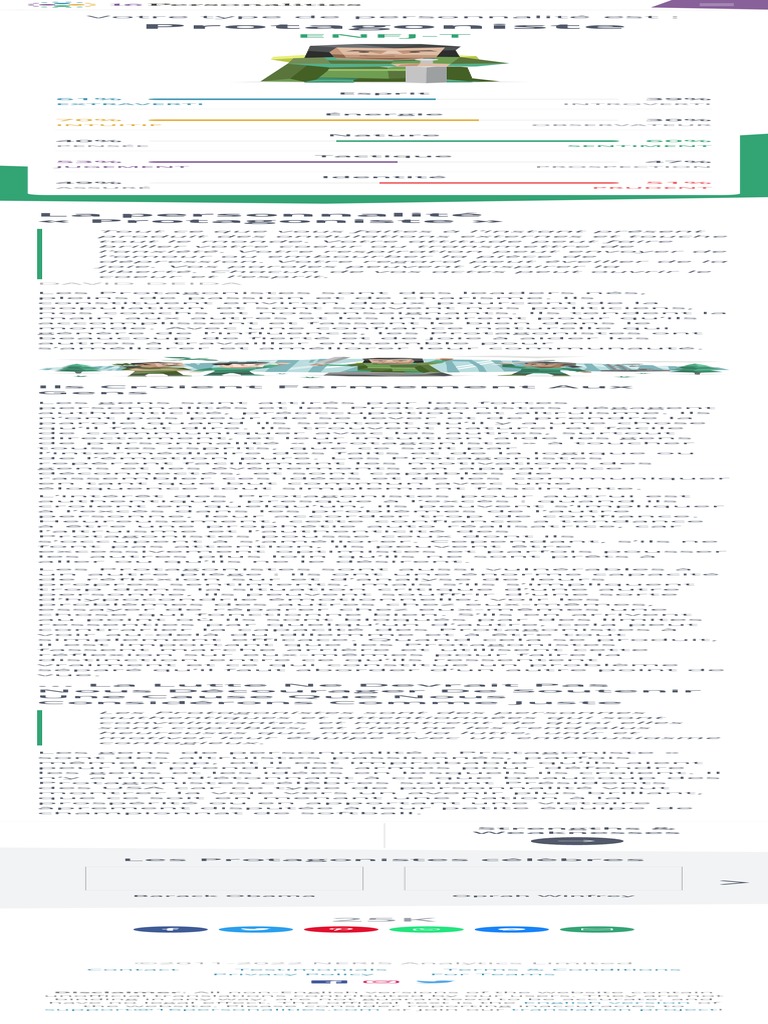 La Personnalité "Protagoniste" (ENFJ) 16personalities | PDF