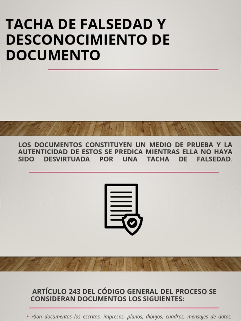 Tacha de Falsedad y Desconocimiento de Documento | PDF | Evidencia (ley) | Principios éticos