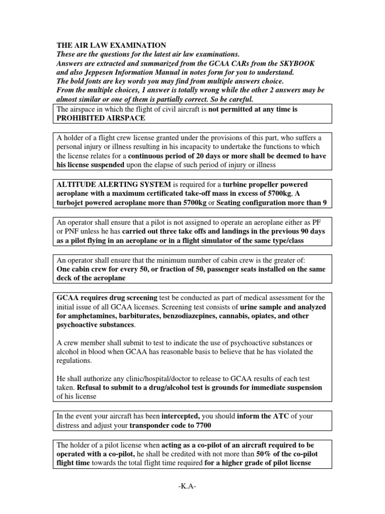 GCAA Air Law Exam Questions | PDF | Instrument Flight Rules | Aircraft