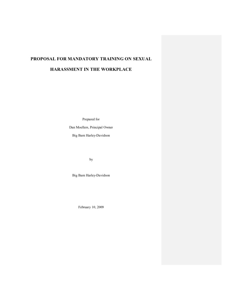 Proposal Example | PDF | Sexual Harassment | Harassment