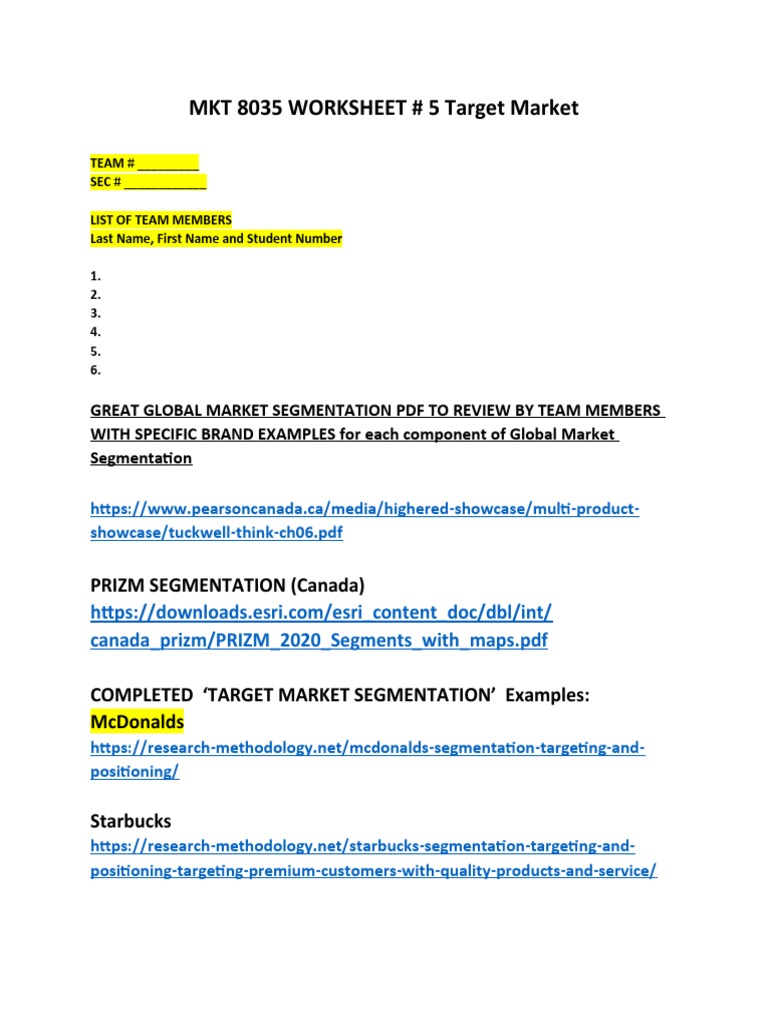 5 - Target Market and PRODUCT-MARKET PROFILE - Final KHC | PDF | Market ...