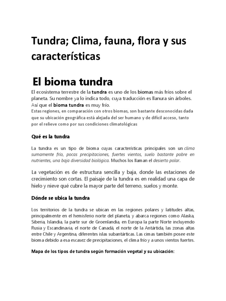 Tundra | PDF | Ciencias de la Tierra | Geografía Física