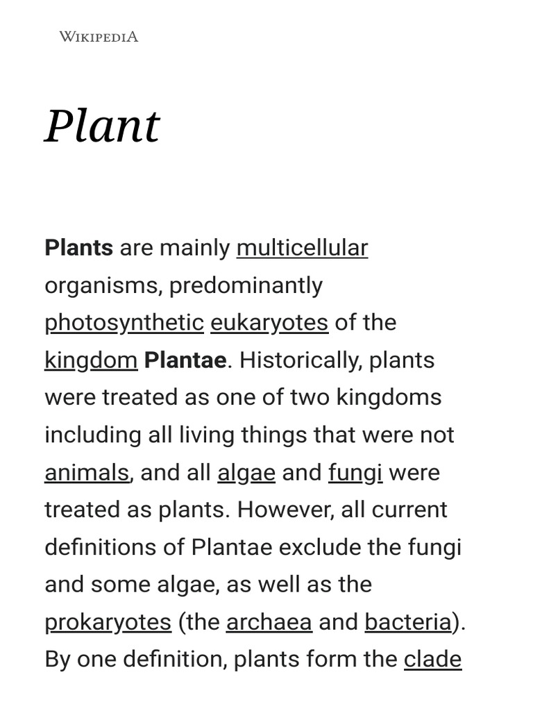 Plant - Wikipedia | Download Free PDF | Plants | Nature