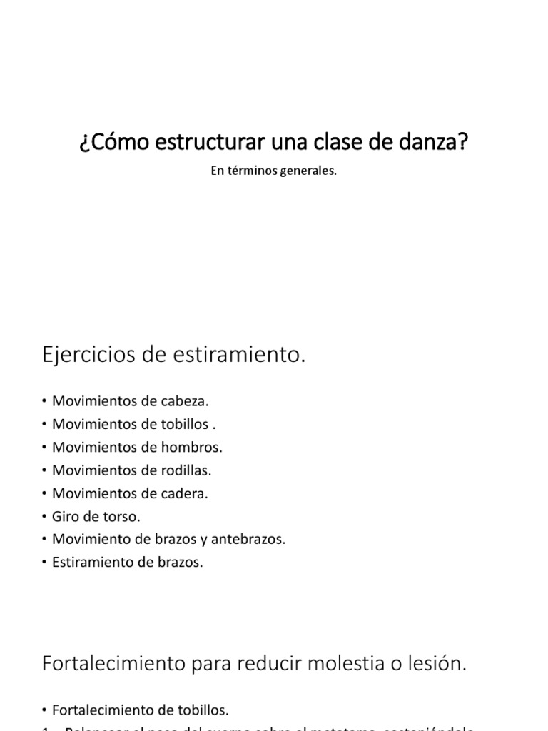 Cómo Estructurar Una Clase de Danza | PDF | Corriendo Cómo Estructurar Una Clase de Danza | PDF | Corriendo