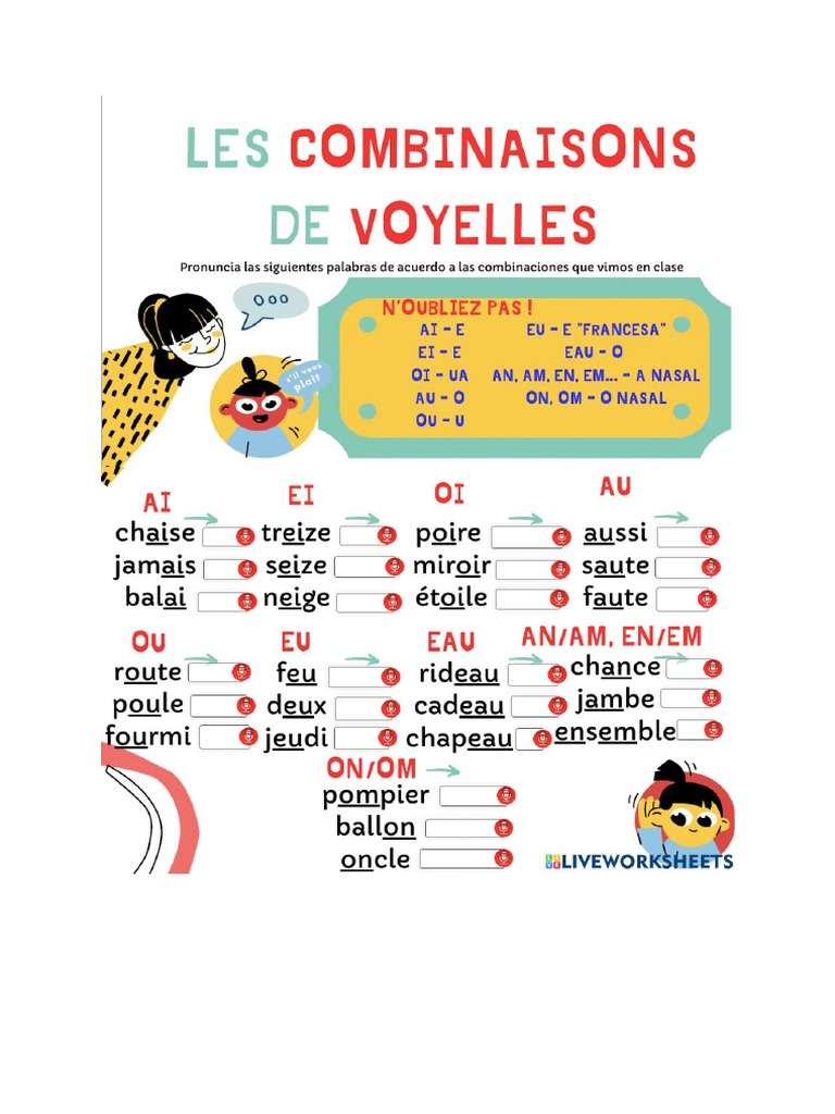 Les Combinaisons Des Voyelles | PDF
