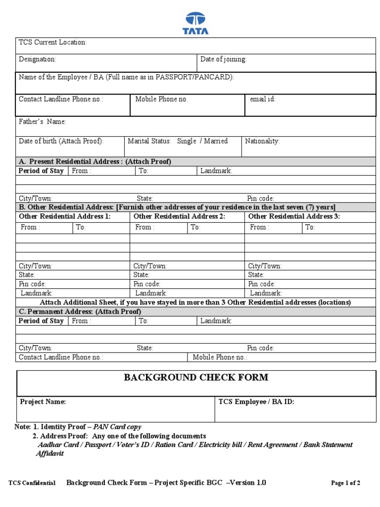 Background Check Form | PDF | Personal Identification Number | Justice