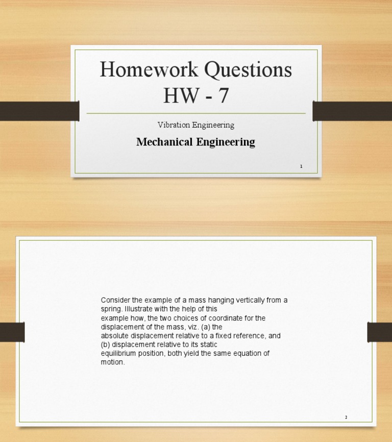Homework Questions HW - 7: Mechanical Engineering | PDF