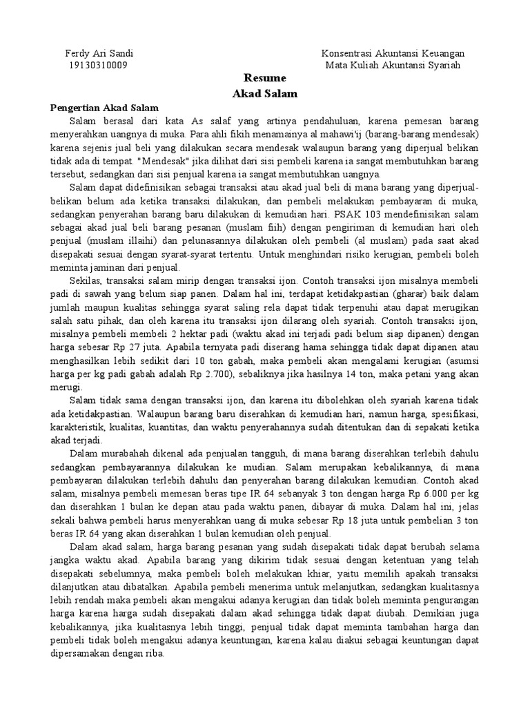 Akad Salam | PDF