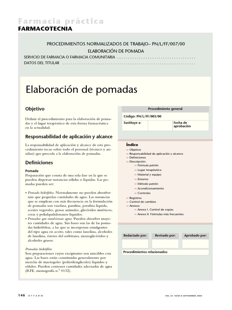 Elaboración de Pomadas: Farmacia Práctica | PDF