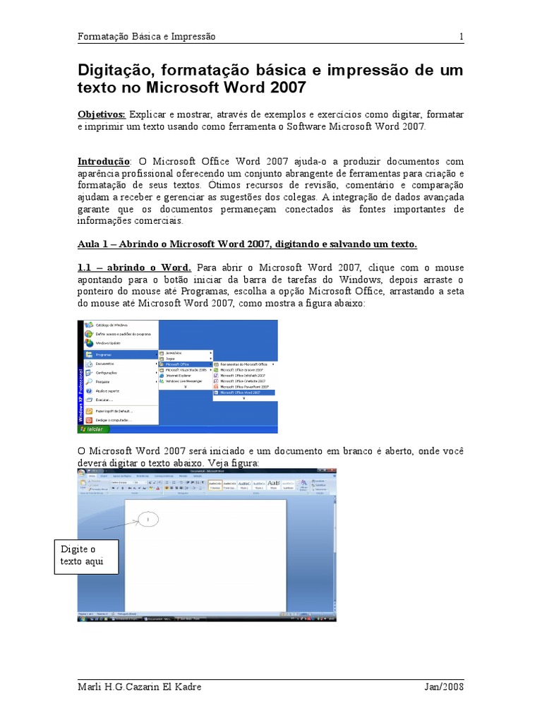 Formatando e Imprimindo Um Texto Introducao | PDF | Windows Vista | Janela (informática)