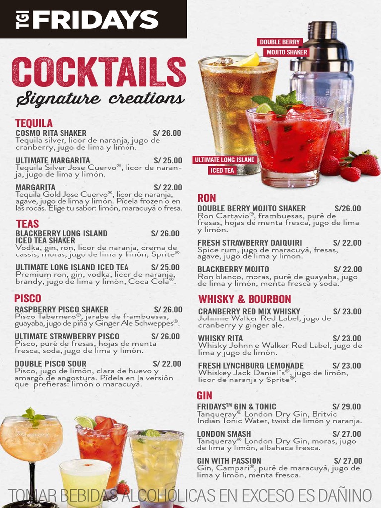 Fridays Carta | PDF | Hamburguesas | Parilla