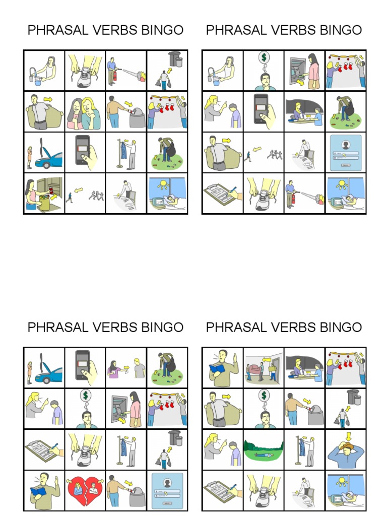 Phrasal Verbs Bingo Phrasal Verbs Bingo | PDF