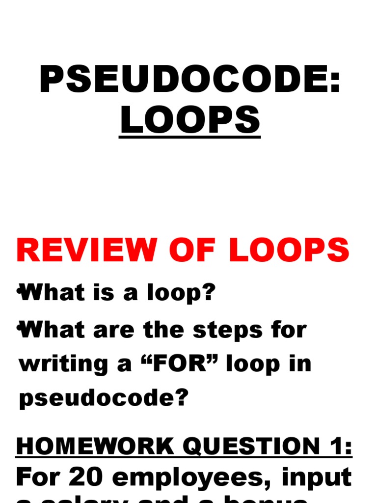 Pseudocode Loops - WHILE | PDF | Control Flow | Iteration