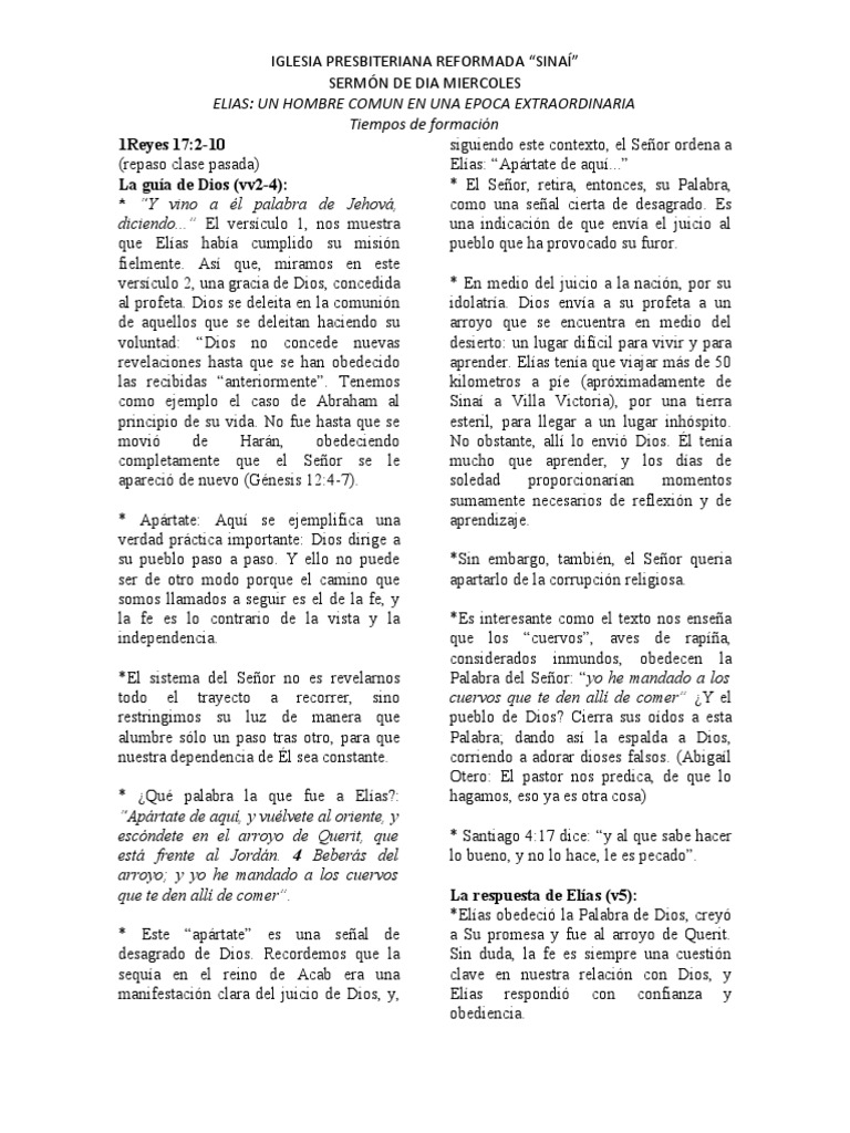 Elías: Fe y Provisión en el Desierto | PDF | Elijah | Dios