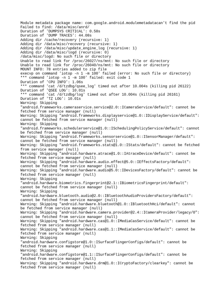 Bugreport Surya - Global QKQ1.200512.002 2022 06 09 07 12 21 Dumpstate - Log 25533 | PDF ...