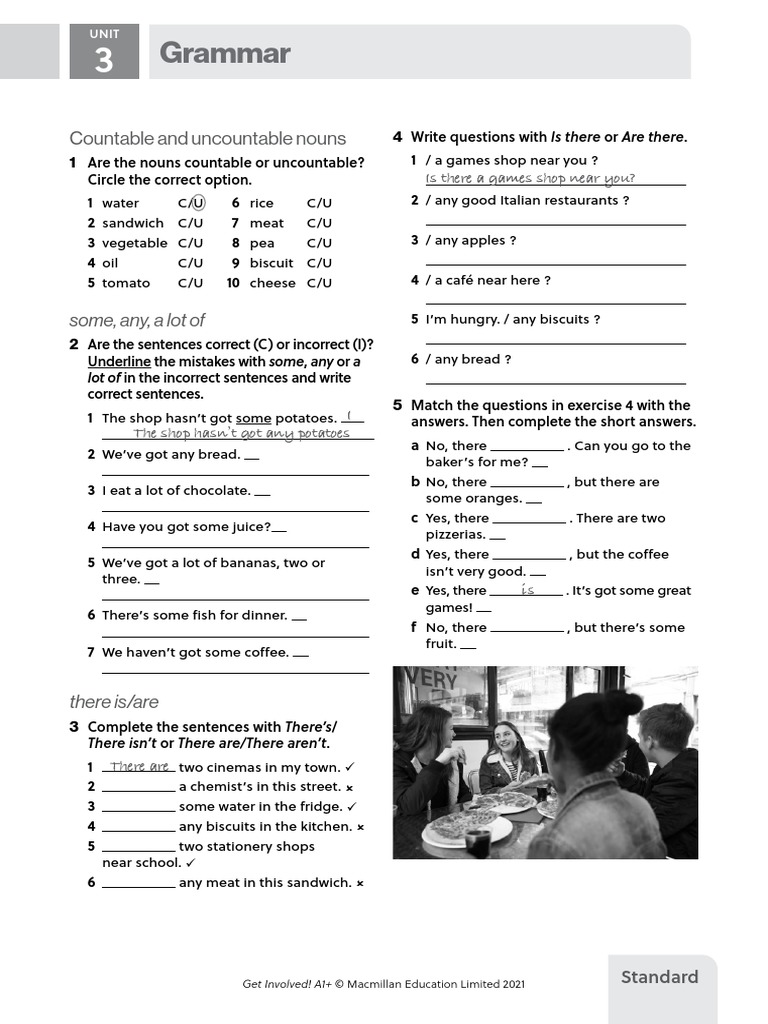 GI A1PLUS U3 Grammar Standard | PDF | Foods | Food And Drink