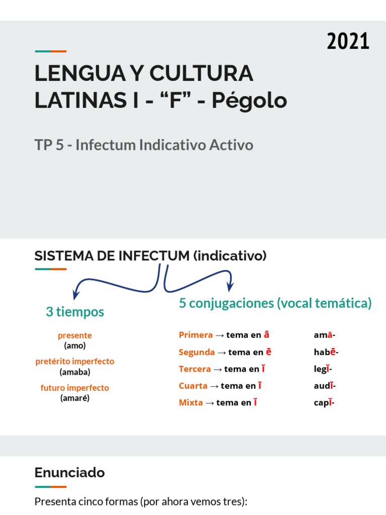 TP 8 - Infectum | PDF | Verbo | Conjugación gramatical