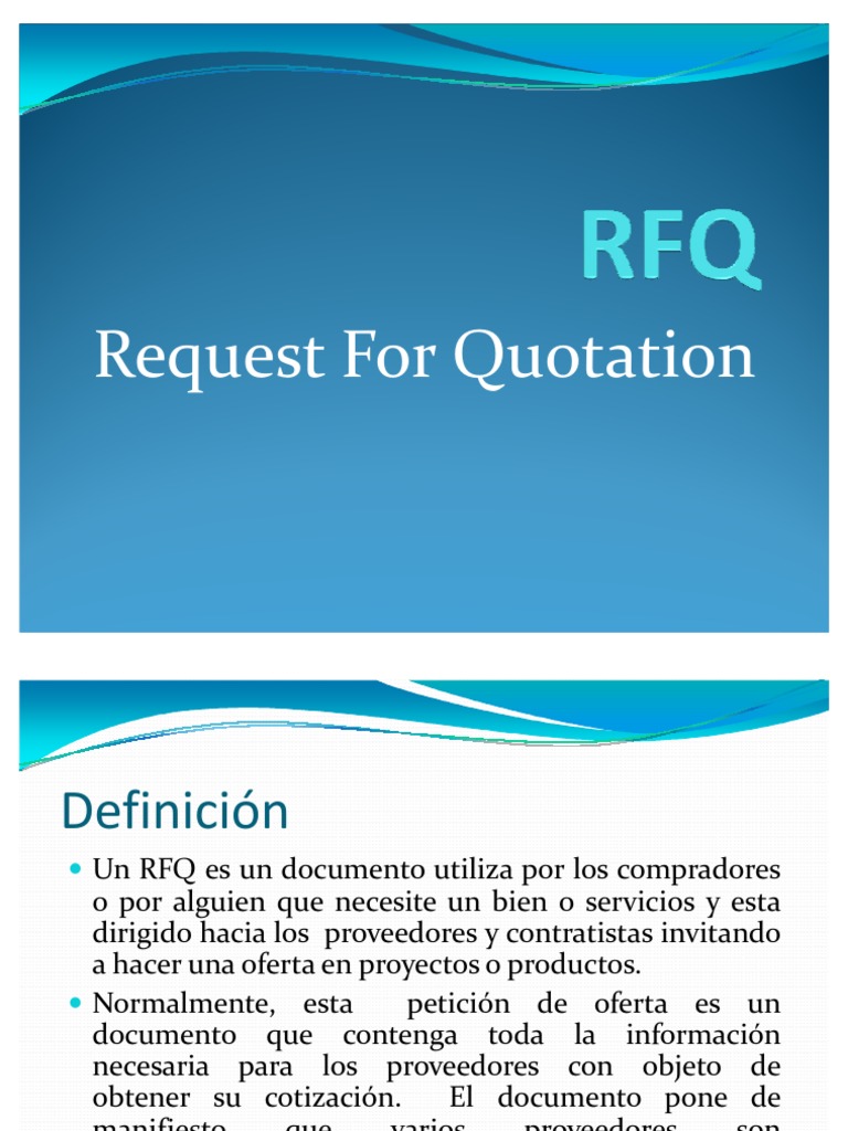 RFQ | PDF