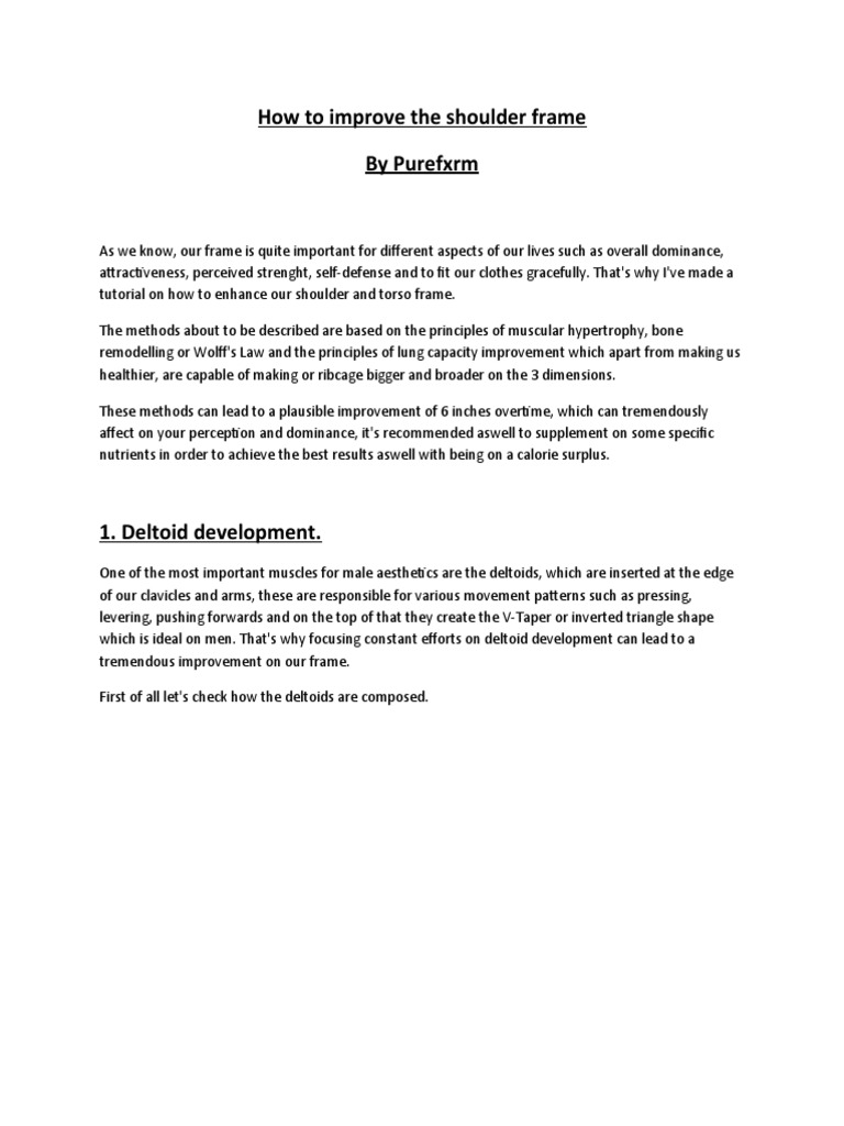 How To Improve The Shoulder Frame by Purefxrm | PDF | Shoulder | Limbs ...