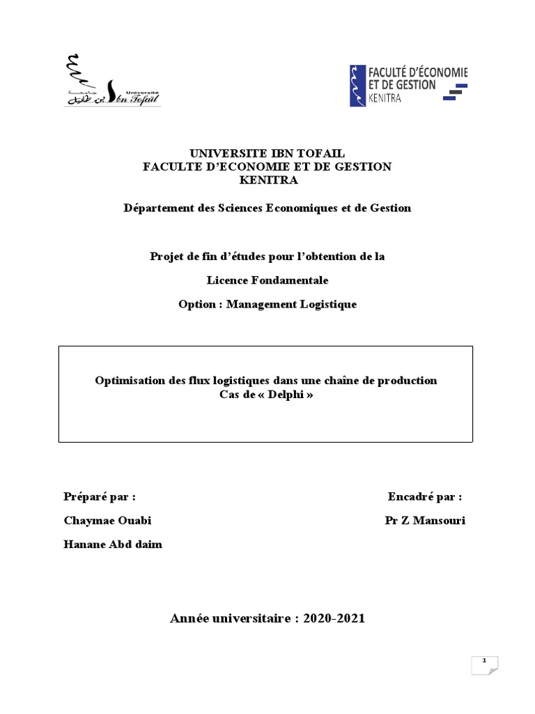 Pfe Finale | PDF | Logistique | Business