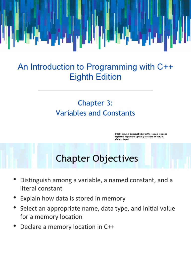An Introduction To Programming With C++ Eighth Edition: Variables and Constants | PDF | Boolean ...