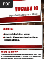 Lesson Plan in English - Expanded Definitions of Words | PDF
