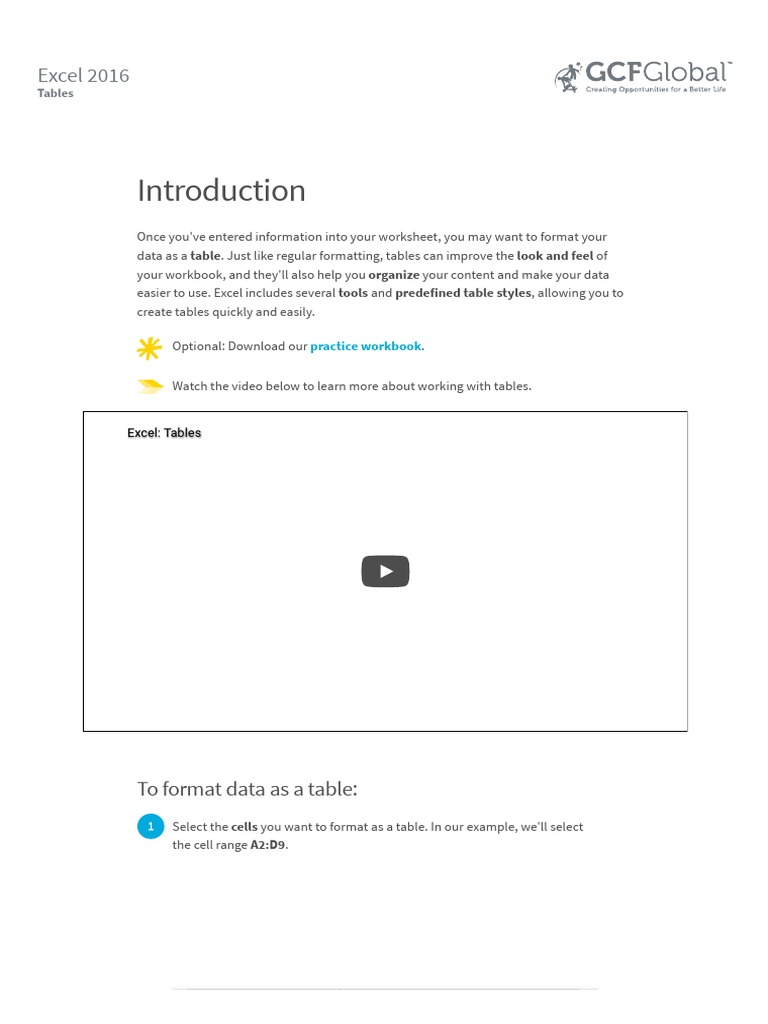2a. Tables | PDF | Microsoft Excel | Software