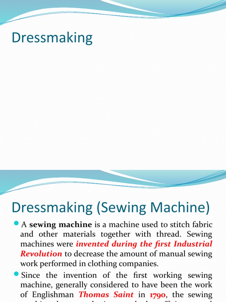 TLE Review K (Dressmaking) | PDF | Sewing Machine | Textiles